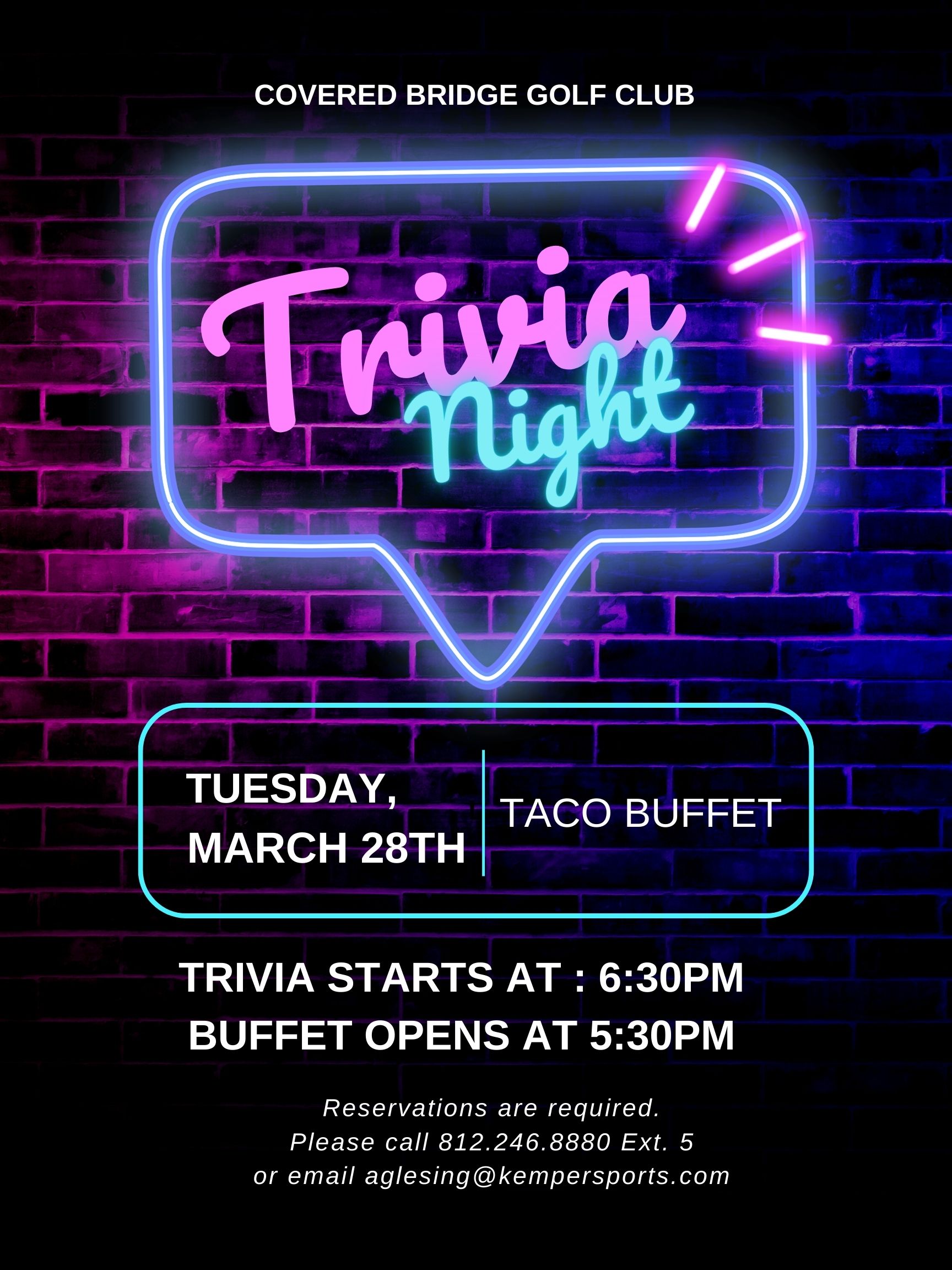 Covered Bridge Trivia Night - Covered Bridge and Champions Pointe