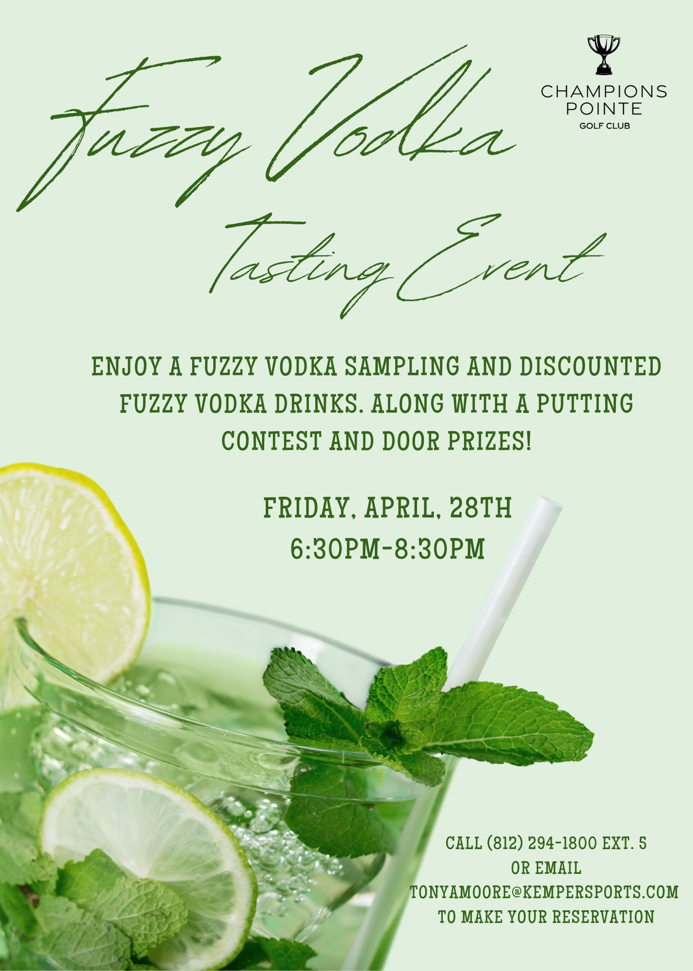 Fuzzy Vodka Tasting Event - Covered Bridge and Champions Pointe